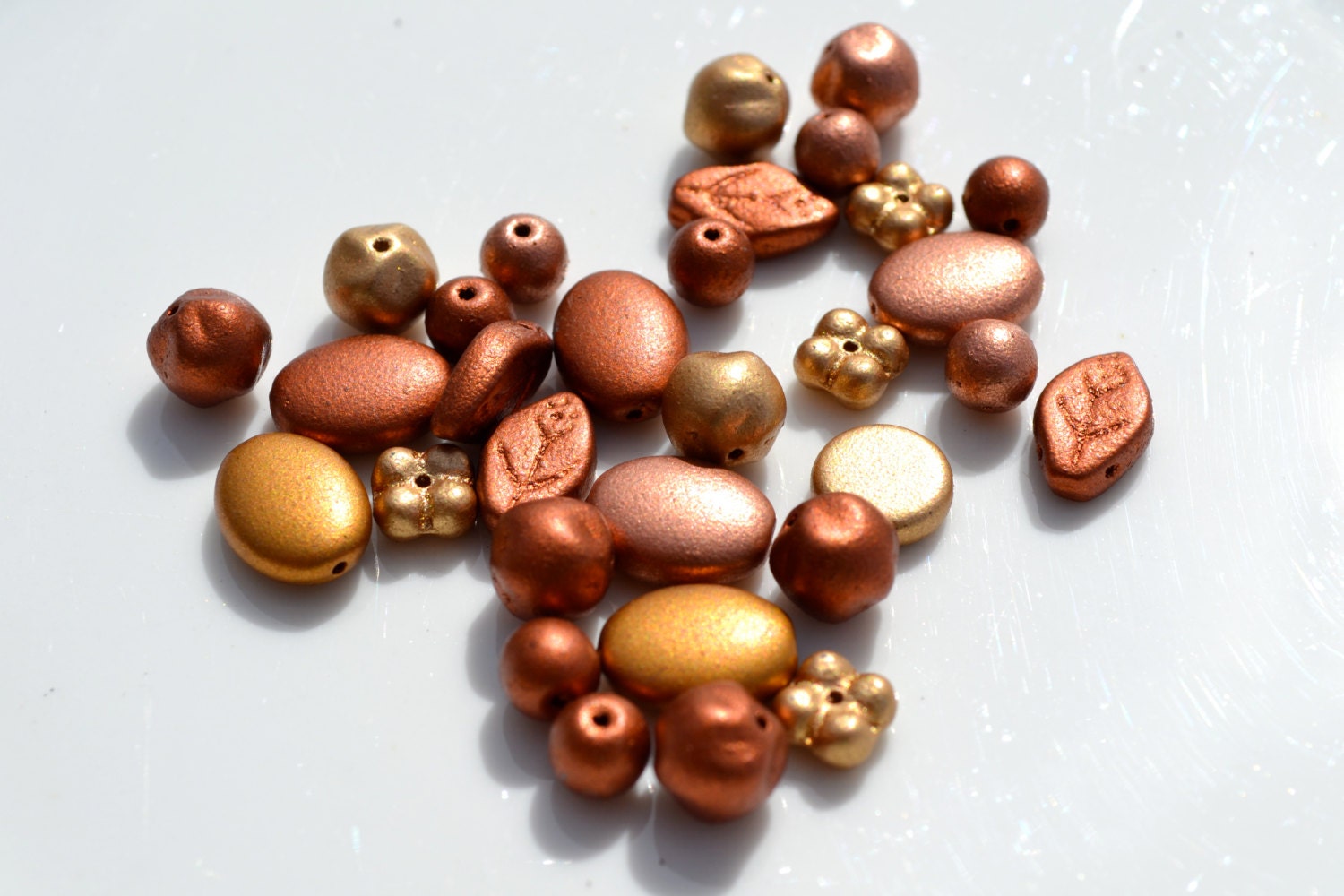 Matte Gold and Copper Bead Mix 35 - Etsy