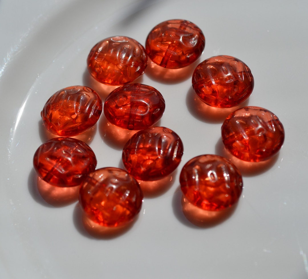 Cherry Red Vintage Lucite 16mm Lozenge Round Beads 8 - Etsy