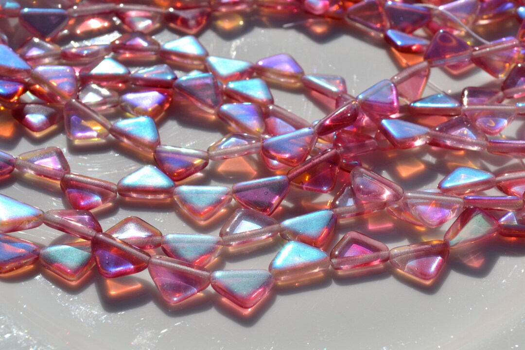 Rose Mix AB Triangle Beads 25 - Etsy