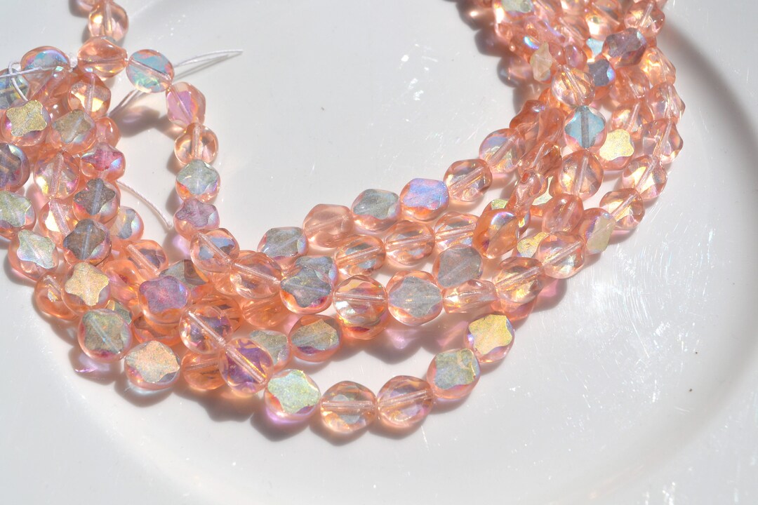 Pale Rosaline AB Table Cut Diamond Beads Czech Glass 12 - Etsy