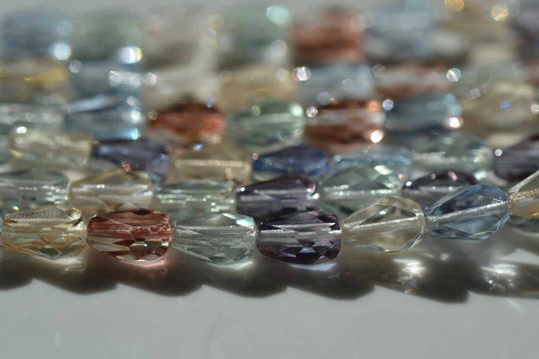 Lumi Mix of Pastel Shades Long Drilled Faceted Cut Drops. 25 - Etsy