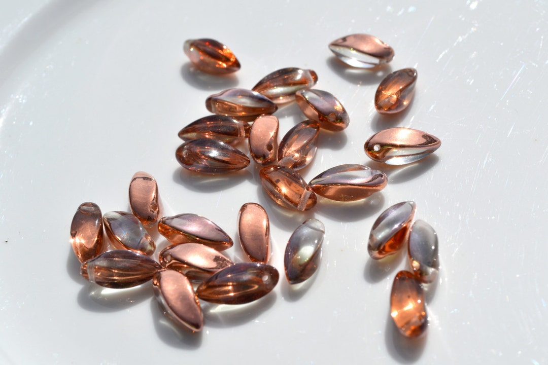 Clear and Apollo Gold Twisted Talon Beads 25 - Etsy