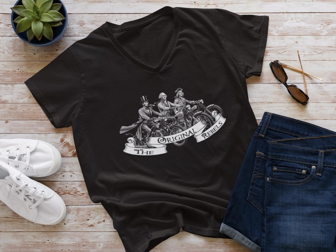 Patriotic Founding Fathers Bold Motorcycle T-shirt Original Rebel Biker ...