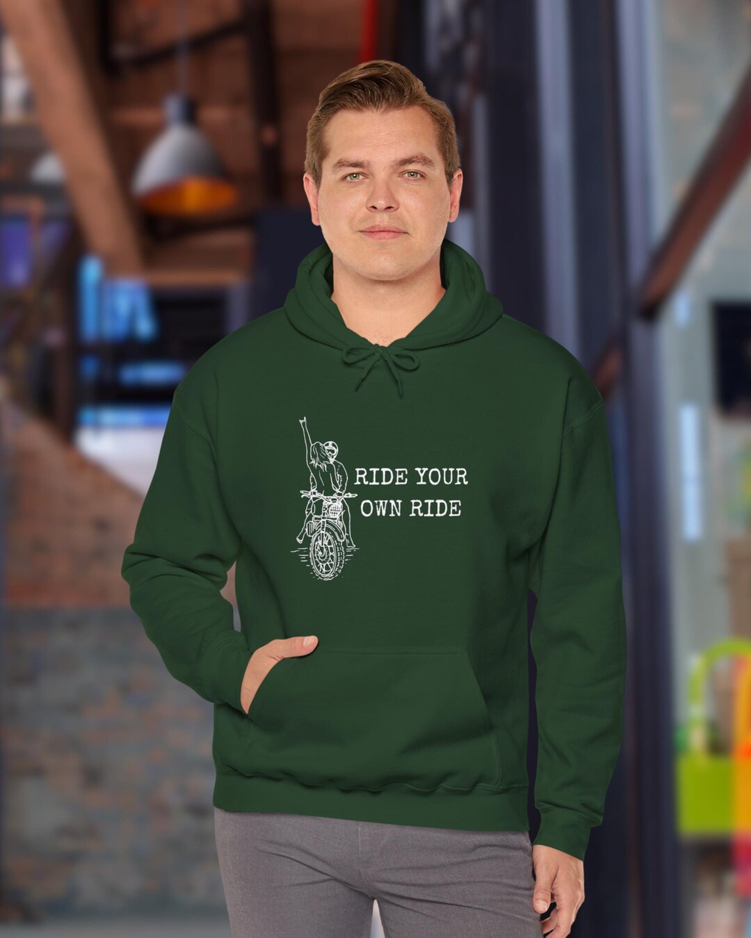 Men's Funny Motorcycle Ride Your Own Ride Hooded Sweatshirt Perfect ...