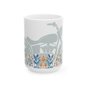 Floral Watercolor Motorcycle Ceramic Mug Perfect for Biker Babes and ...