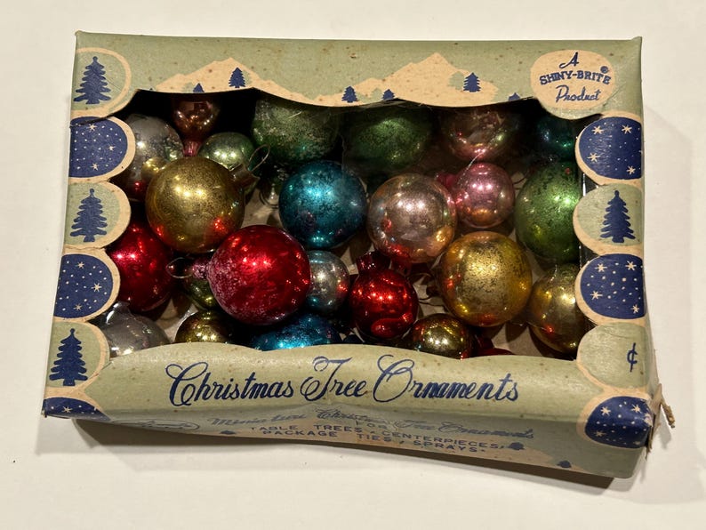 Vintage MINI Shiny Bright Ornaments - Etsy