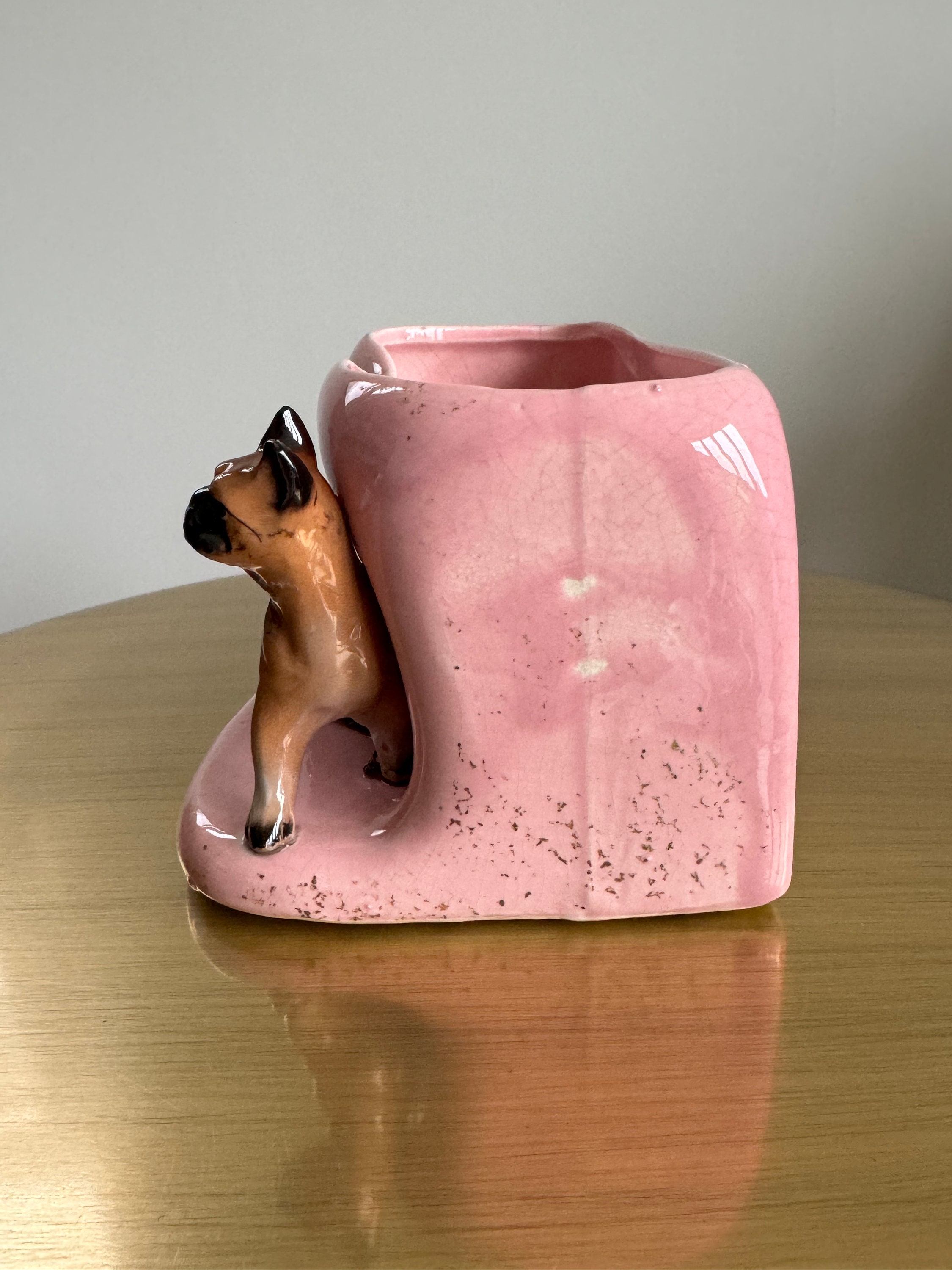 Pink Vintage Boxer Dog Planter Flower Pot - Etsy