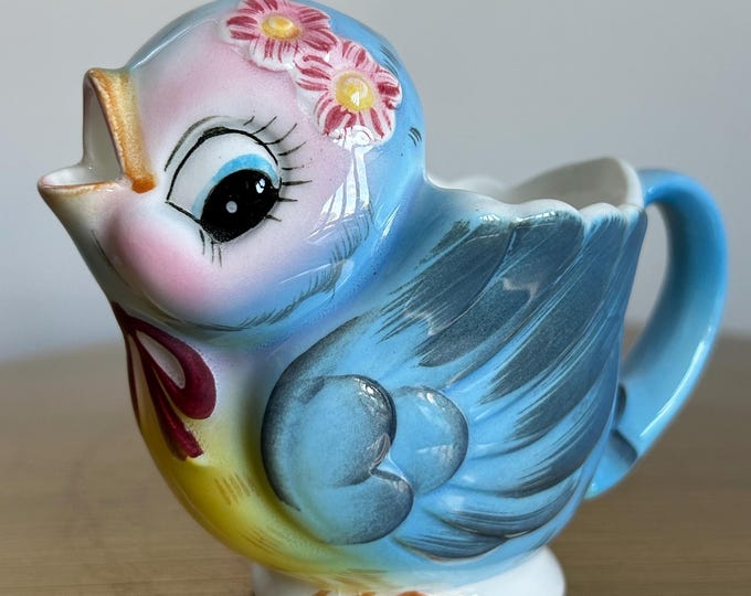 Vintage Lefton Bluebird Creamer 1950s Japan | Anthropomorphic Ceramic ...