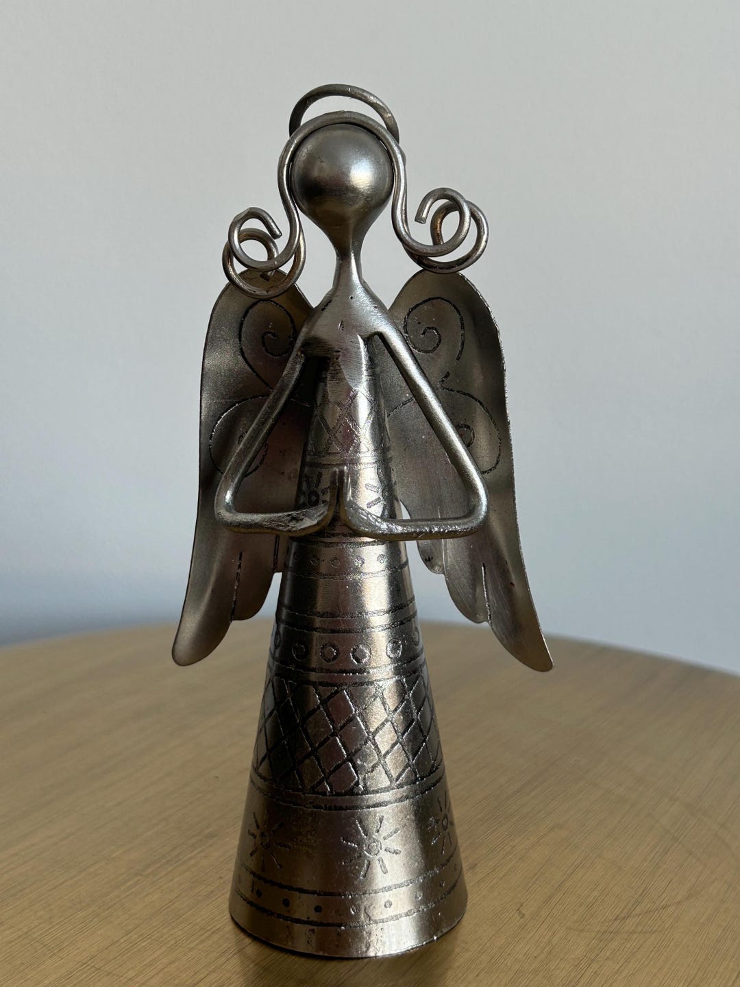 Handcrafted Etched Metal Angel Bell • Regal Art & Gift • Vintage-style ...