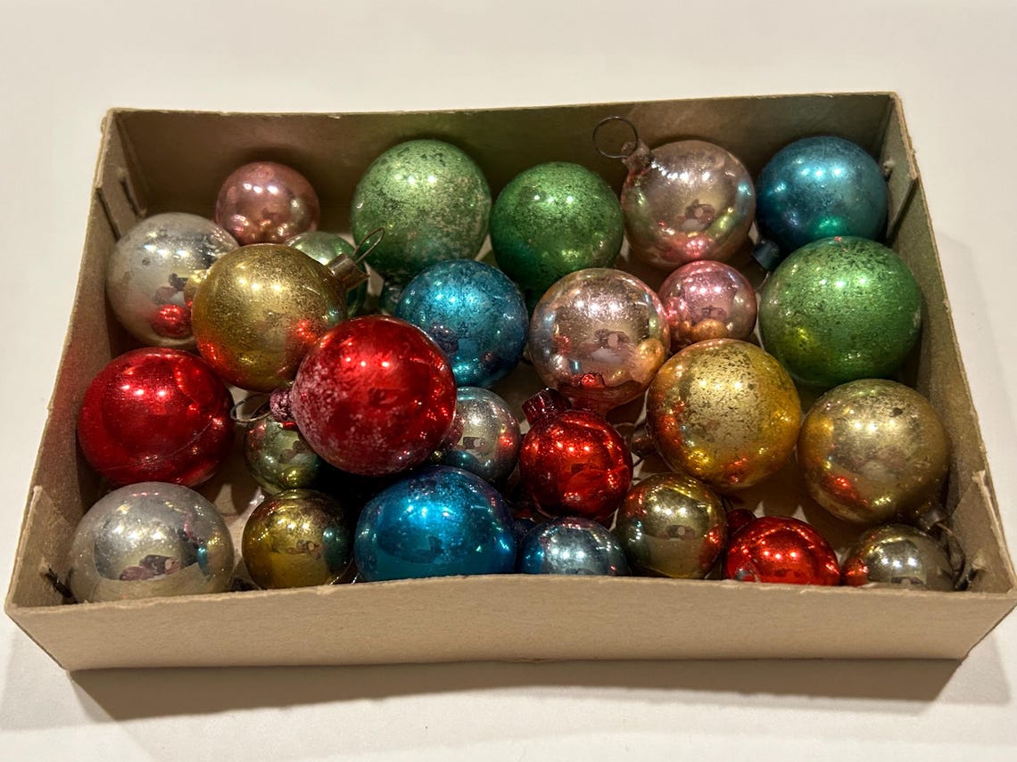 Vintage MINI Shiny Bright Ornaments - Etsy