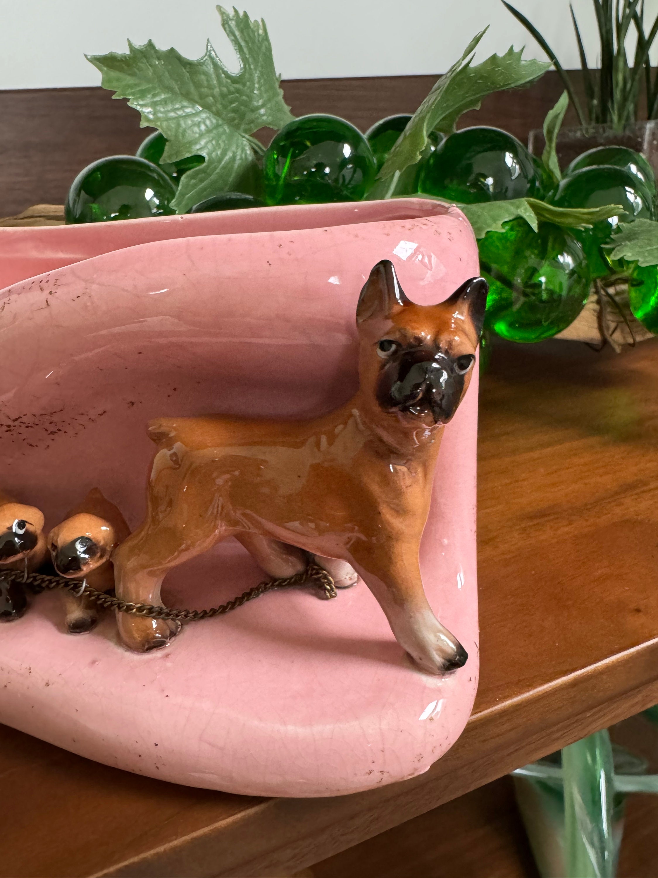 Pink Vintage Boxer Dog Planter Flower Pot - Etsy