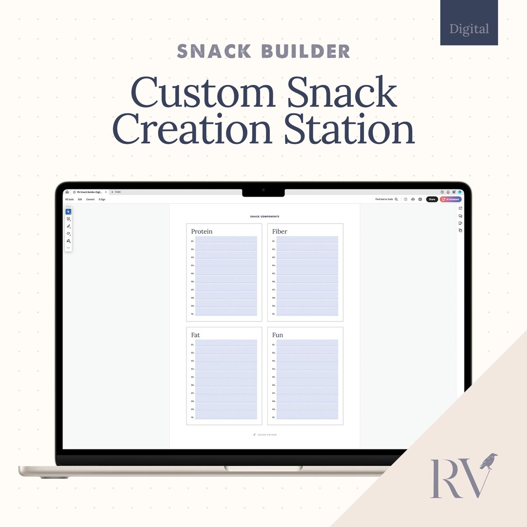 Snack Builder Digital Make Save Custom Snack Creations: After School ...