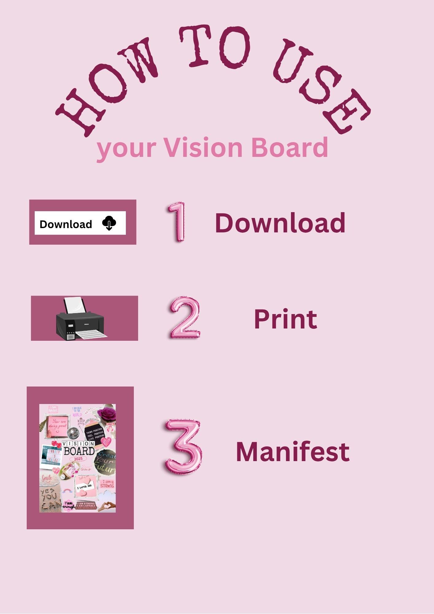 Positivity Vision Board 2026, Abundance, Quotes and Positive Words ...