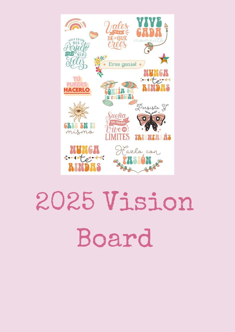 Latina Vision Board 2025: Spanish Affirmations, Photo Collage (digital ...