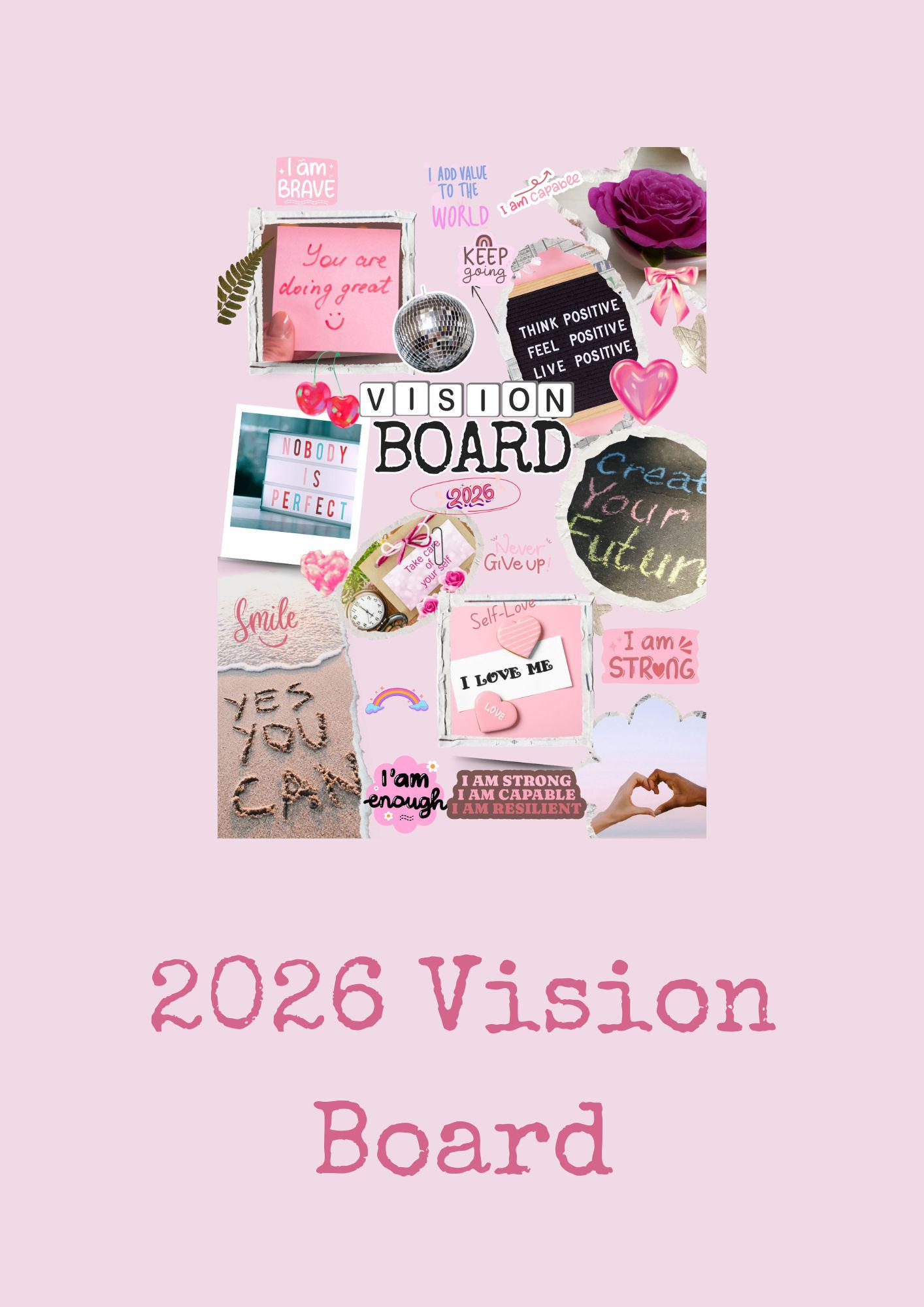 Teen Girl Vision Board: Positive Affirmations, Inspiration, 2026 Mood ...