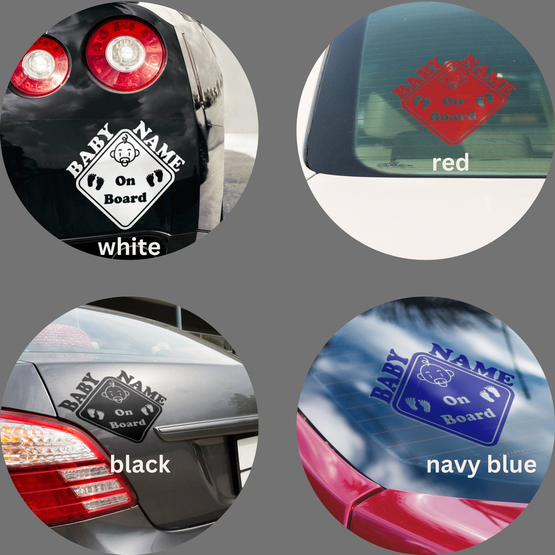 Custom Baby on Board Sticker for Car Decal Sticker Baby Name ...