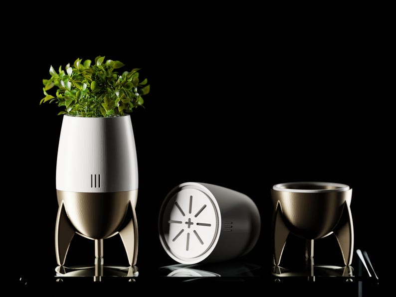 Rocket Ship Planter – 3D Printed Space-themed Pot for Succulents ...