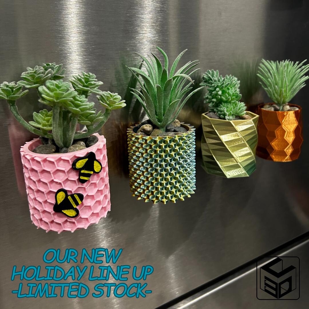 Magnetic 3D Printed Succulent Mini Planters-new DESIGNS! - Etsy