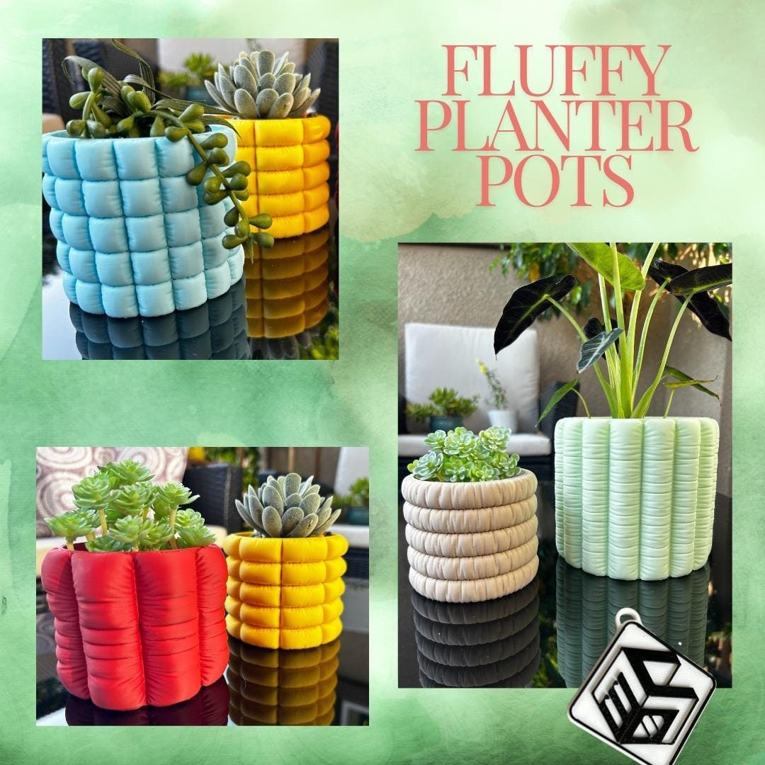 Fluffy 3D Printed Planter Pots - Etsy