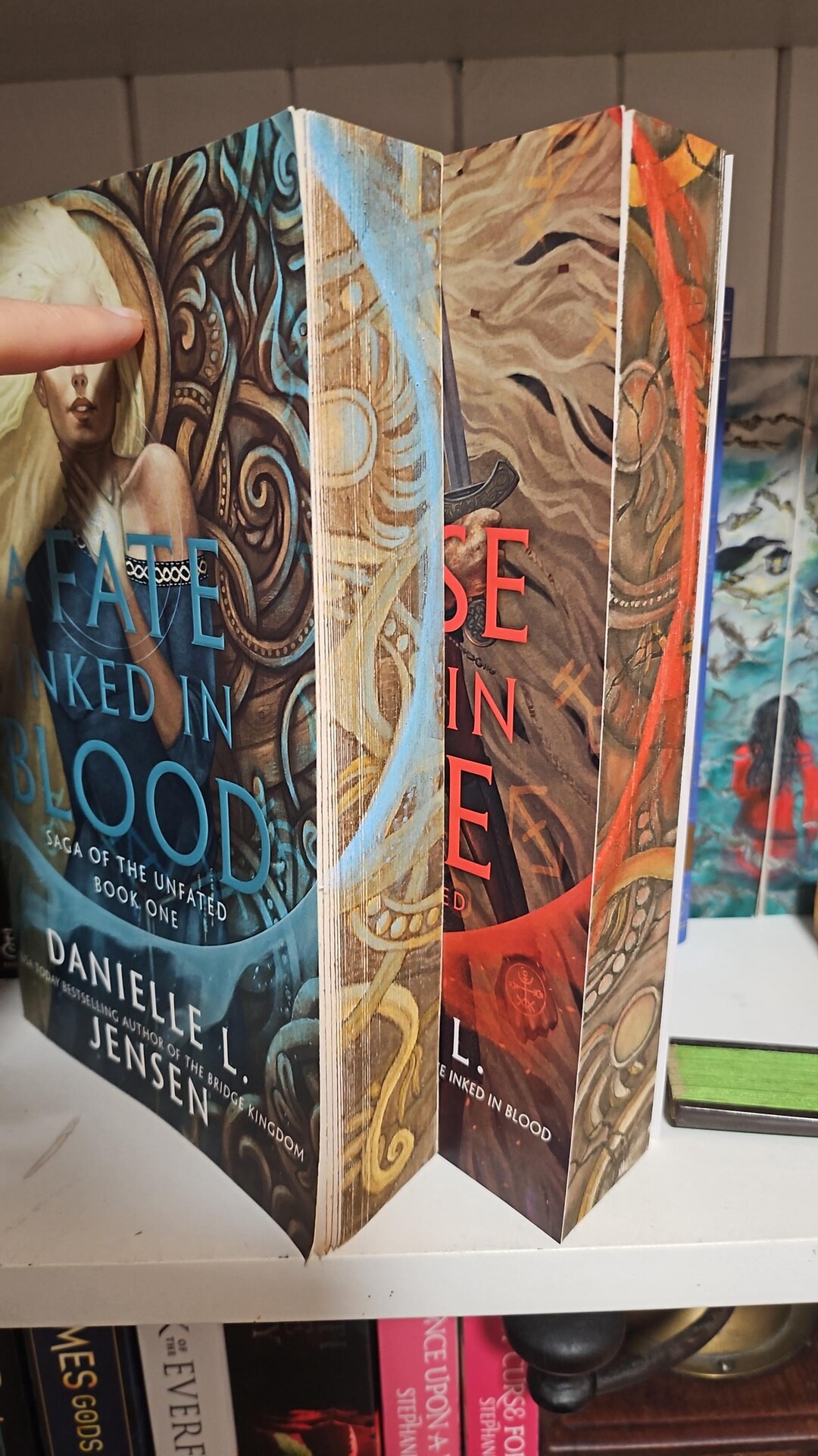 Custom Hand Painted Fore Edge Books the Saga of the Unfated Duology: A ...