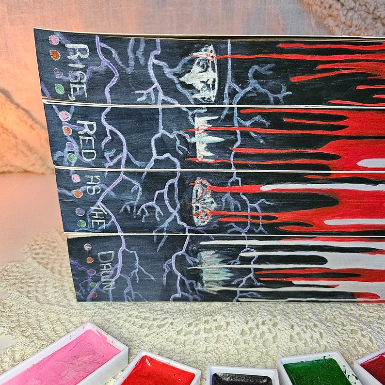 Custom Hand Painted Fore Edge Book Series Red Queen - Etsy