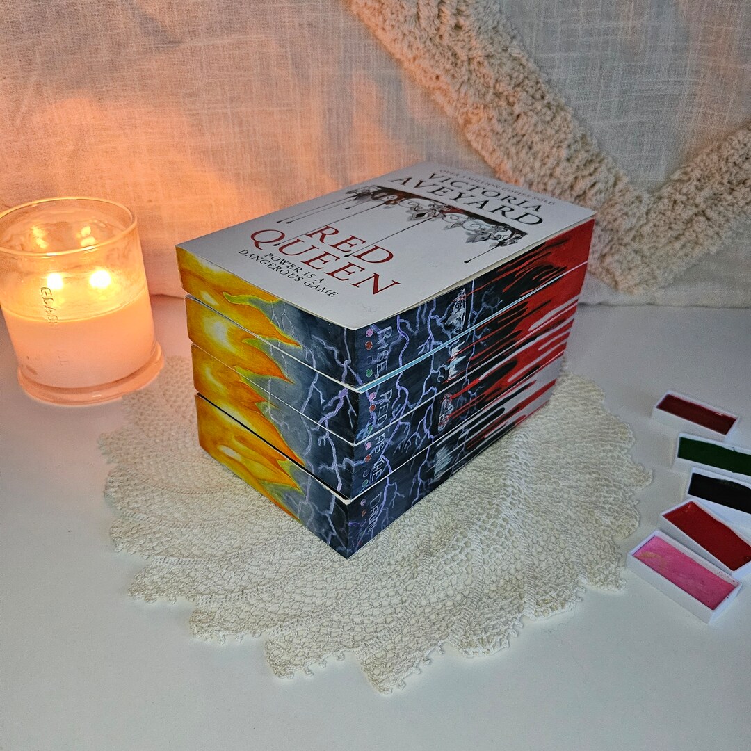 Custom Hand Painted Fore Edge Book Series Red Queen - Etsy