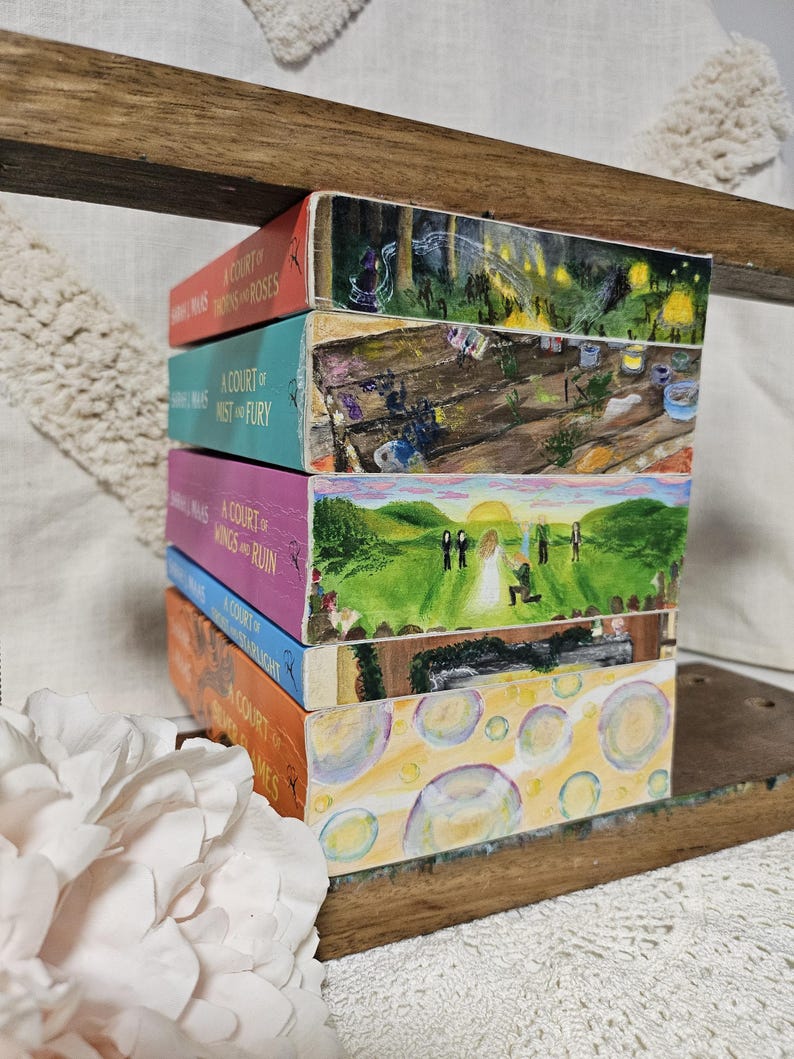 Custom Hand Painted Fore Edge Book Series A Court of Thorns and Roses ...