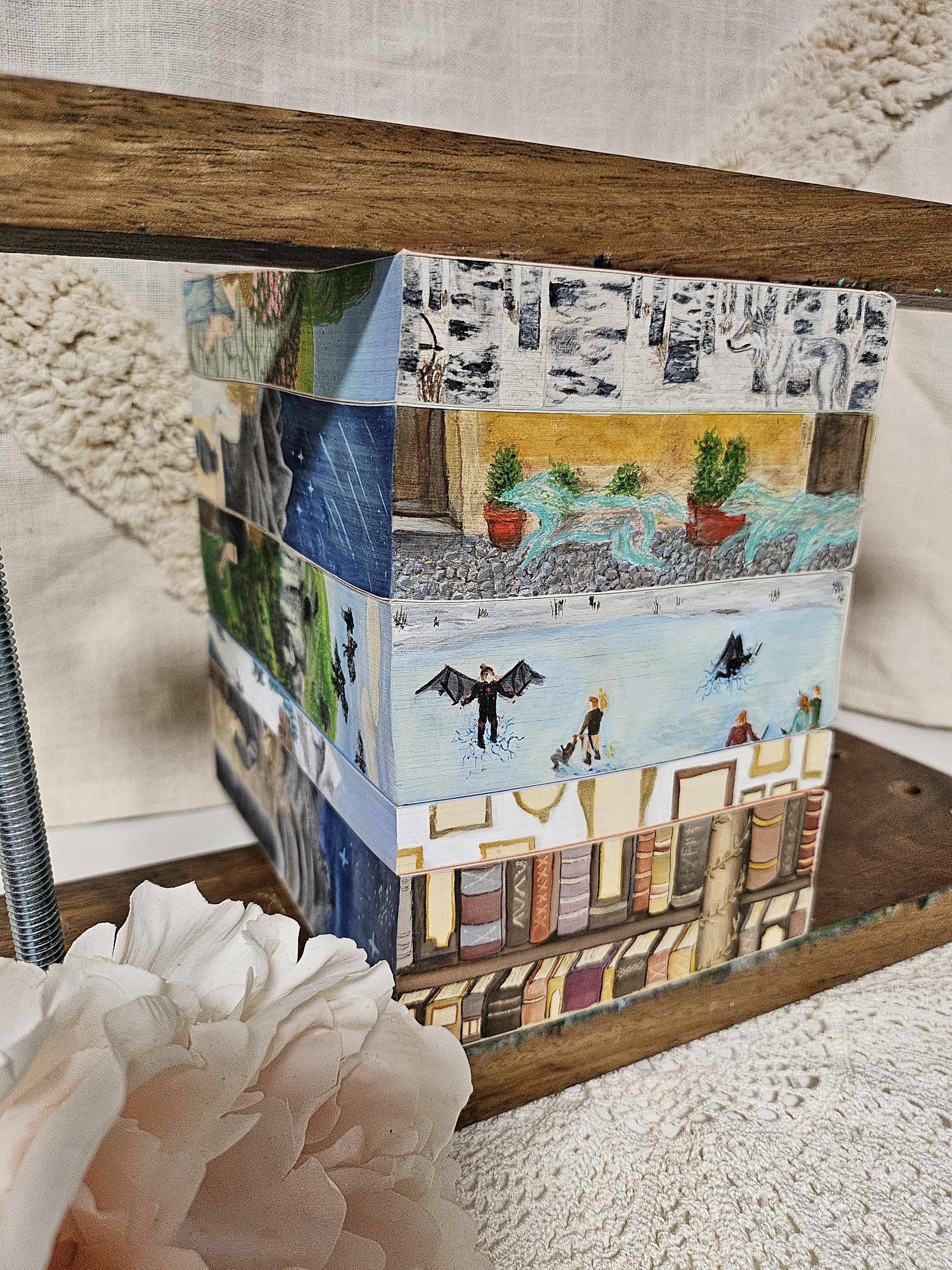 Custom Hand Painted Fore Edge Book Series A Court of Thorns and Roses ...