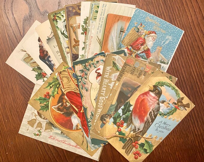 20 1890- 1920 Antique Christmas Postcard Reproductions for Scrapbooking ...