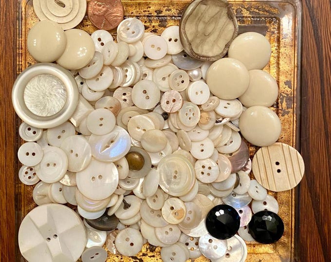 Vintage Cream Buttons - Etsy
