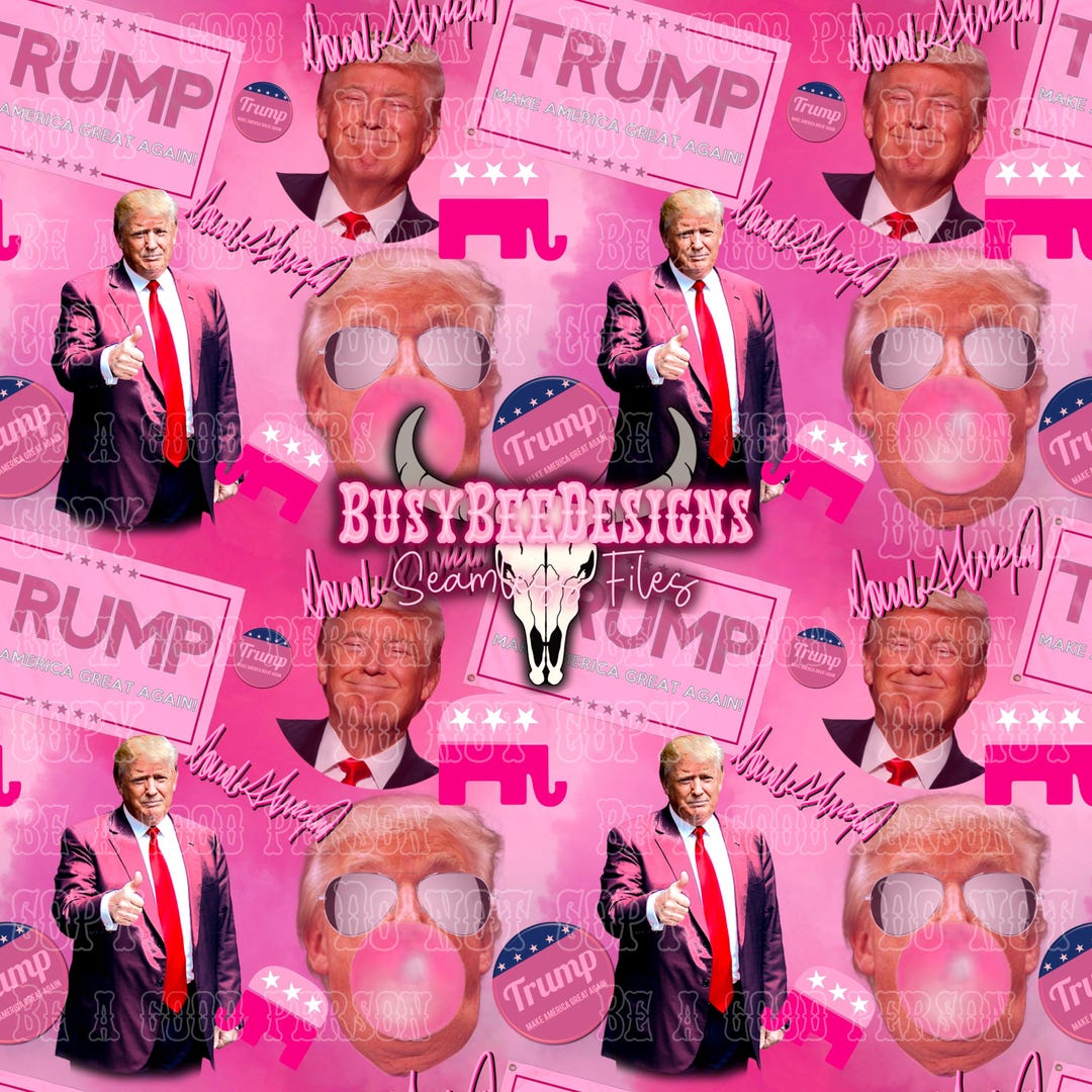 Trump - Girly Trump Bubblegum, Pink Republican - Seamless File - Etsy