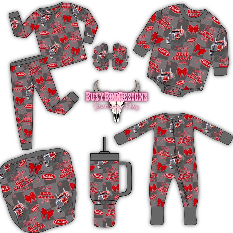 Blue Collar Daddy Trucker Seamless File Jpeg Digital Download Etsy