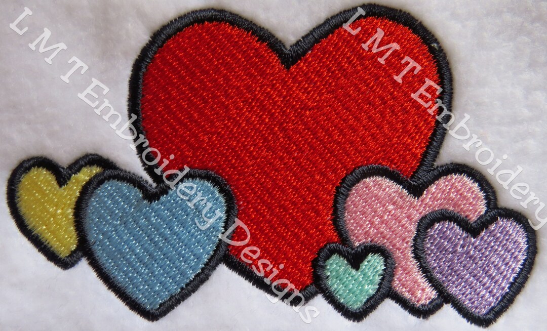 Valentine Hearts Together - Embroidery Designs - 2 Sizes - Etsy