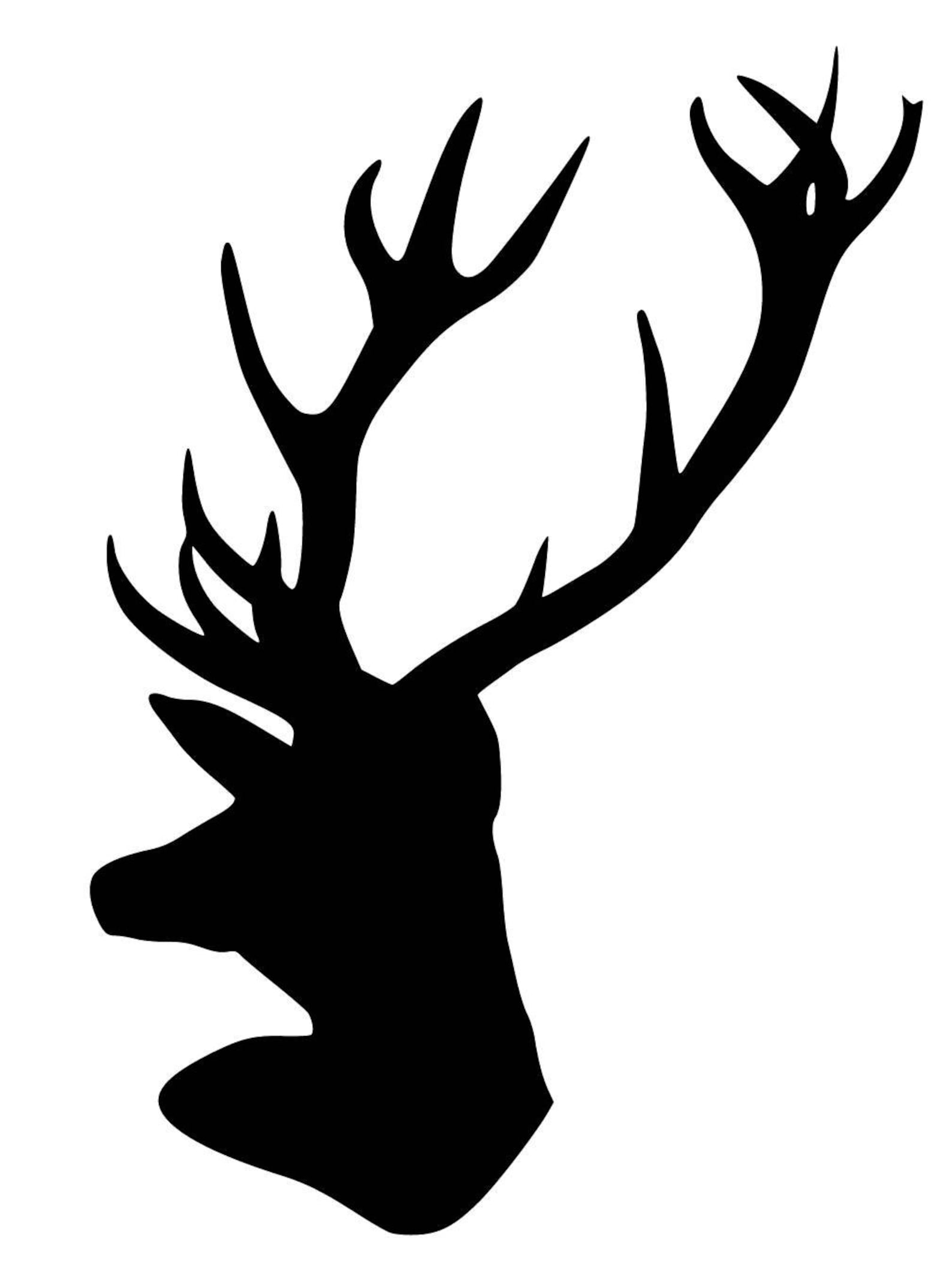 Cornamentas cabeza de ciervo SVG PDF PNG Jpg Archivo - Etsy España