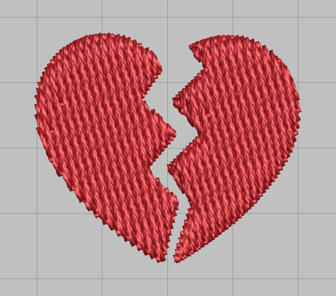 Broken Heart Embroidery Design - 4 Sizes - Etsy