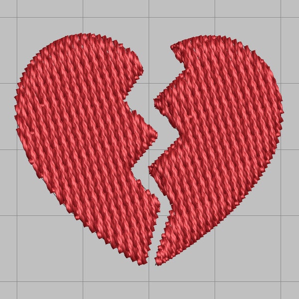 Broken Heart Embroidery Design - Etsy