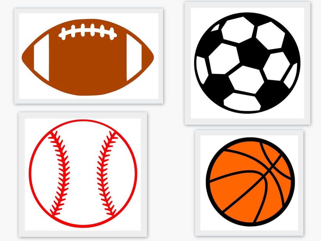 Baseball Basketball Football Soccer Ball SVG PDF PNG Jpg Files ...