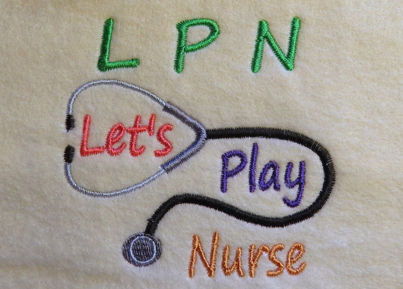 L P N Lets Play Nurse Embroidery Design - 2 Sizes - Etsy