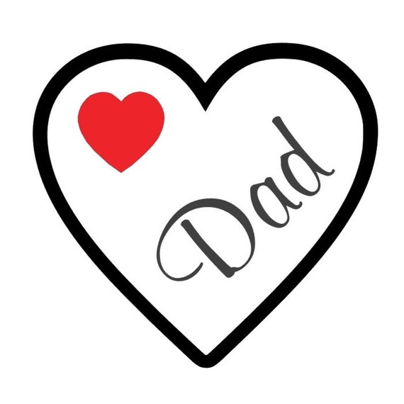 Dad Red Heart SVG PDF PNG Jpeg Eps Dxf File Silhouette | Etsy