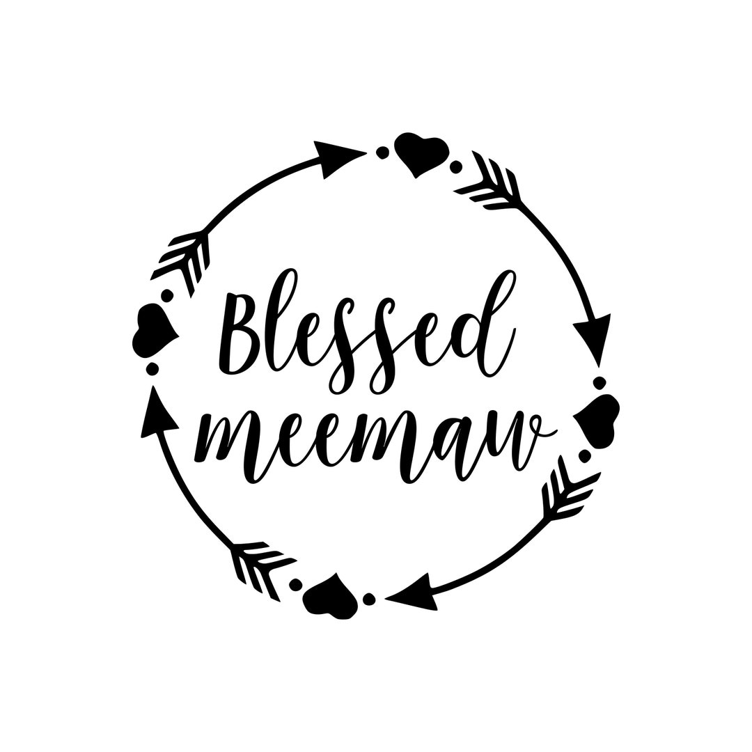 Blessed Meemaw - SVG PDF PNG Jpg Dxf Eps - Welcome Silhouette- Cricut ...