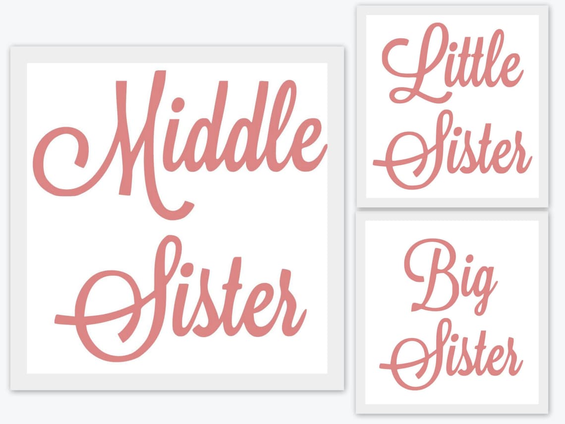 Big Sister Middle Sister Little Sister SVG PDF PNG Jpg Eps - Etsy