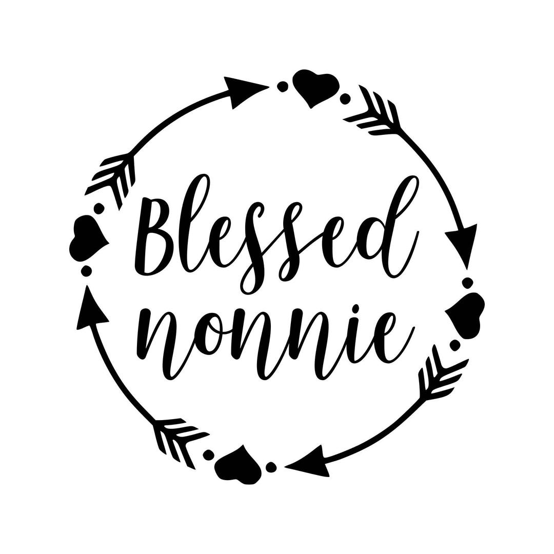 Blessed Nonnie - SVG PDF PNG Jpg Dxf Eps - Welcome Silhouette- Cricut ...