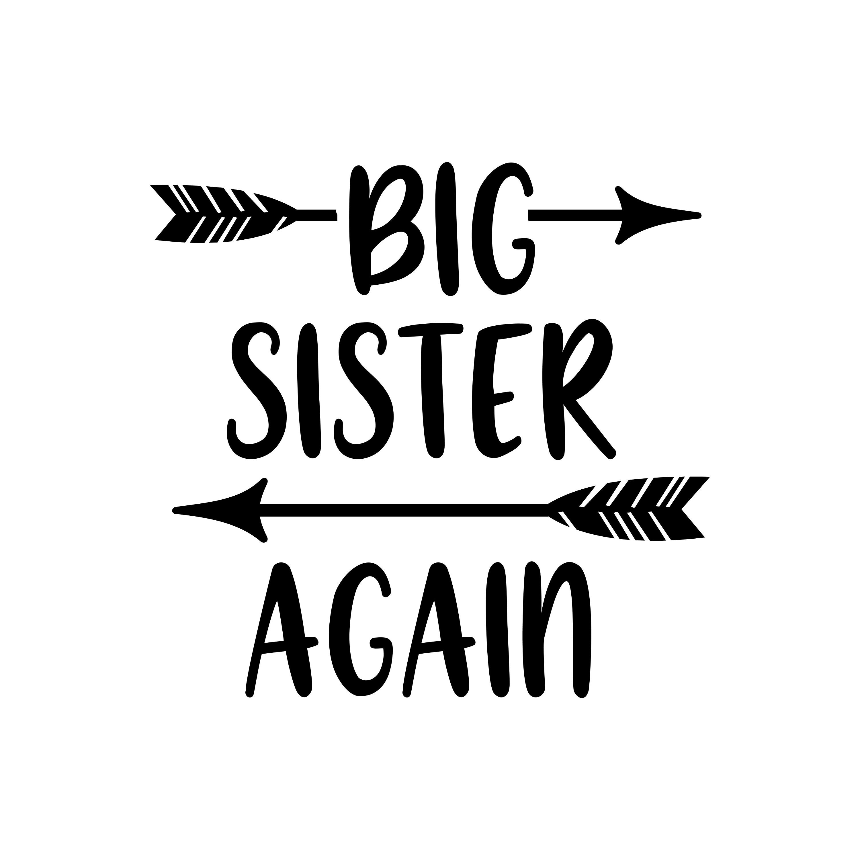 Big Sister Again - SVG PDF PNG Jpg Dxf Eps - Welcome Silhouette- Cricut ...