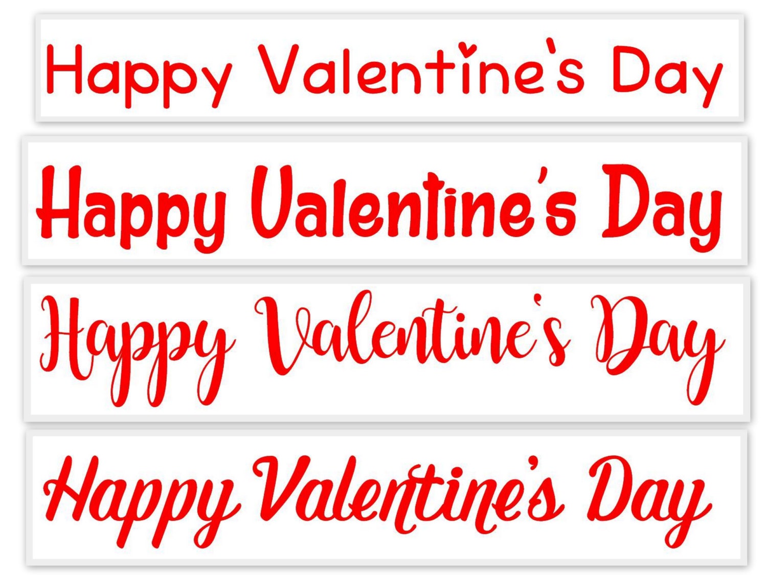 Happy Valentine's Day 4 Different Fonts SVG PDF PNG Jpg | Etsy