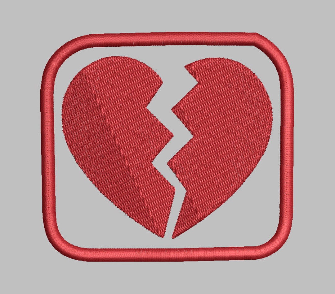 Broken Heart Patch Embroidery Design - 2 Sizes - Etsy