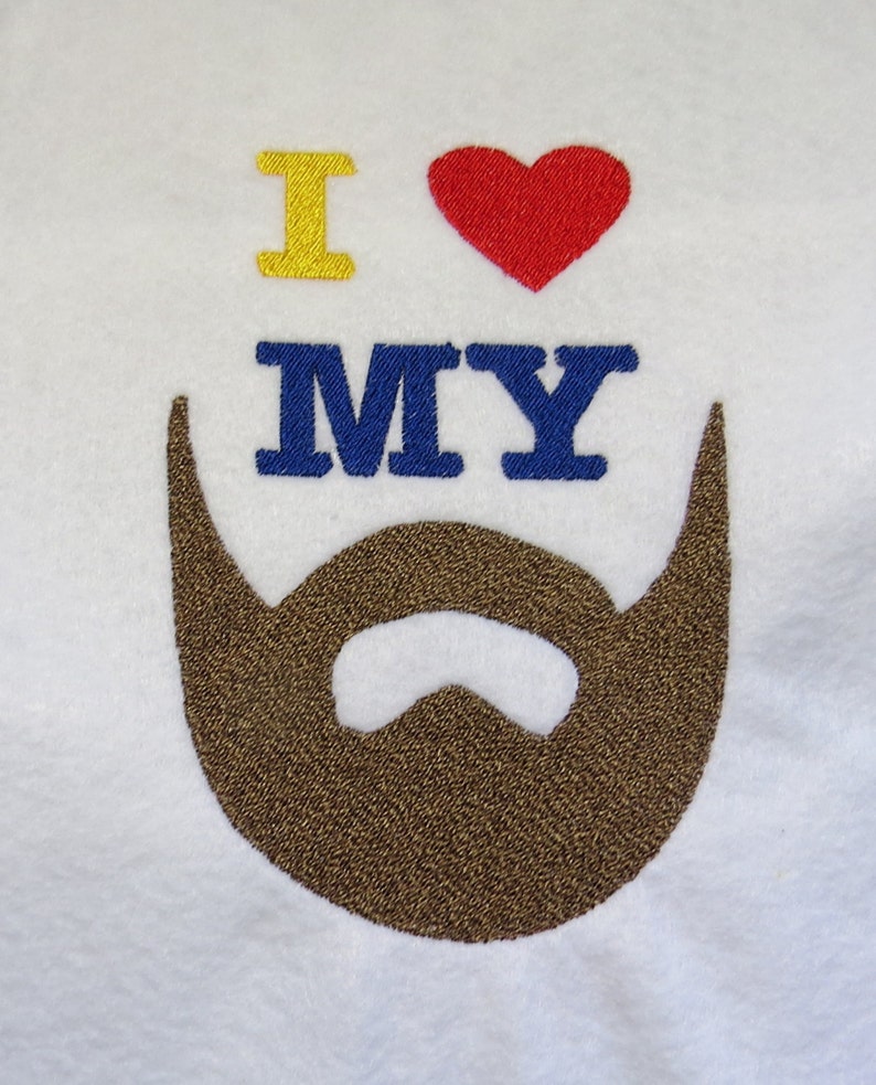 I Love My Beard Embroidery Design - 2 Sizes - Custom Sayings Welcome - Etsy