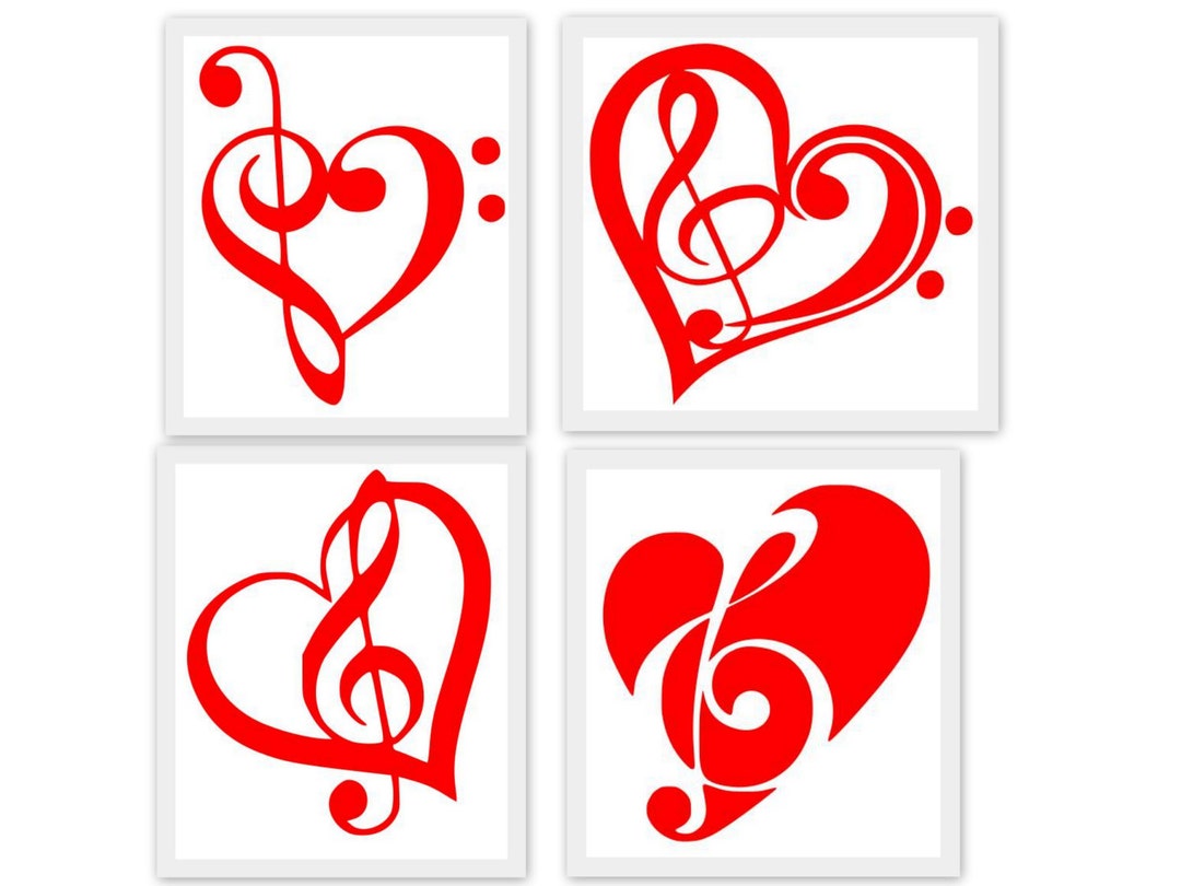 Valentine Music Hearts SVG PDF PNG Jpg File Dxf, Eps - Welcome ...