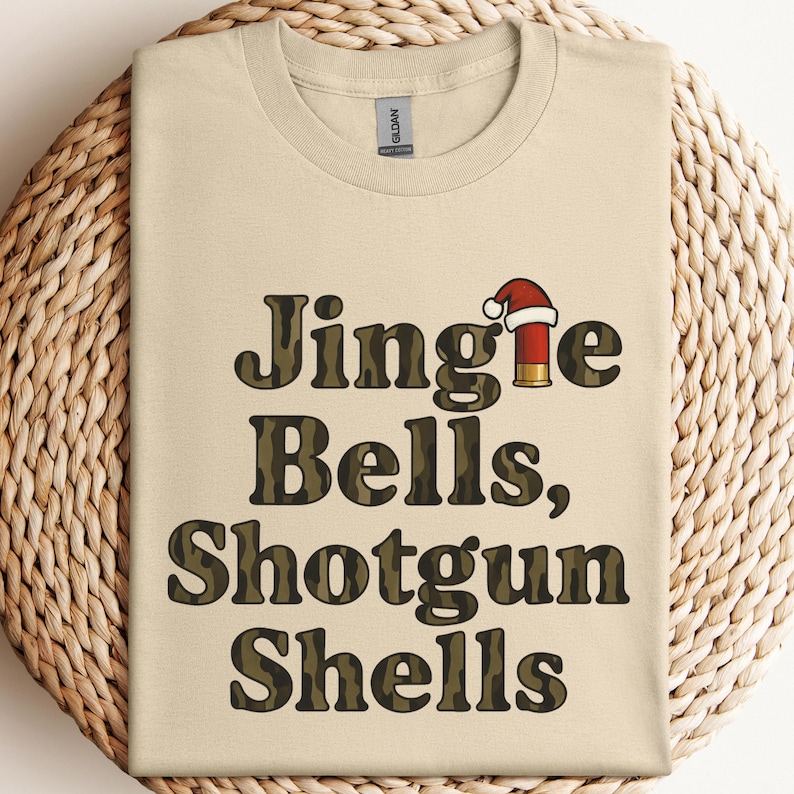 Jingle Bells Shotgun Shells PNG, Christmas Camo Hunting Sublimation T ...