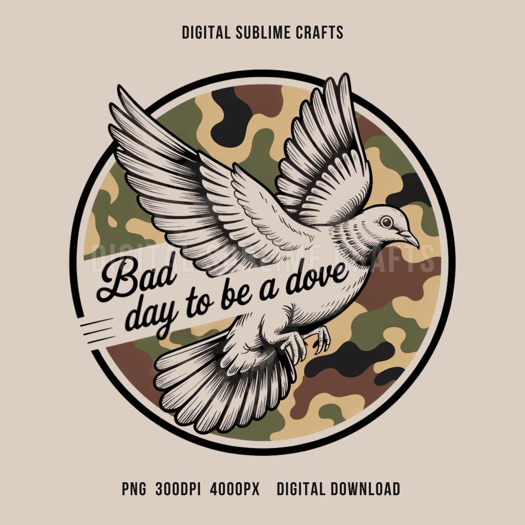 Camo Dove Hunting PNG: Vintage Sublimation Design (digital Download ...