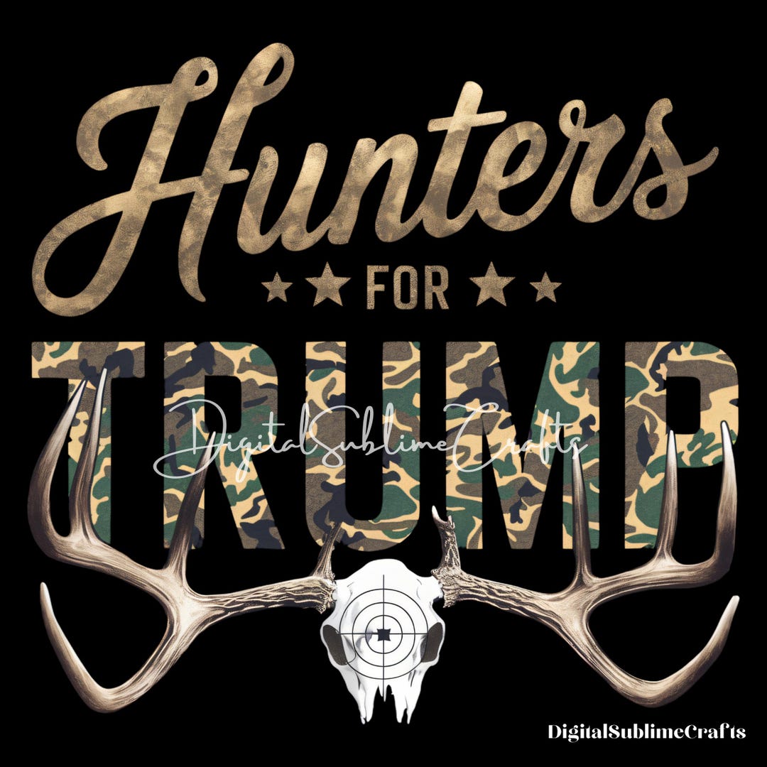 Hunters for Trump Camouflage Sublimation Design - Deer Skull Antlers ...